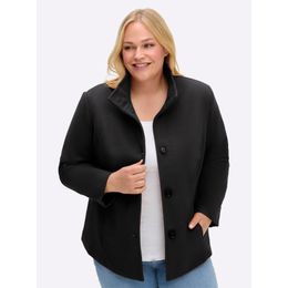 sheego Gro&szlig;e Gr&ouml;&szlig;en Jacke mit Schmuckkn&ouml;pfen, schwarz, Gr&ouml;&szlig;e 48 - Damen