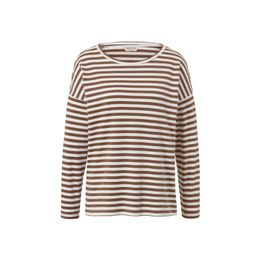 Tchibo - Gestreiftes Langarmshirt - Damen - Gr. S - beige/gestreift