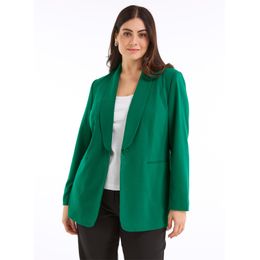 sheego Gro&szlig;e Gr&ouml;&szlig;en Blazer in langer Form, gr&uuml;n, Gr&ouml;&szlig;e 50 - Damen