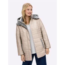 sheego Gro&szlig;e Gr&ouml;&szlig;en Steppjacke mit abnehmbarer Kapuze, sesam, Gr&ouml;&szlig;e 54 - Damen