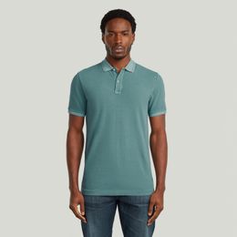 G-Star Raw Poloshirt G-STAR "Dunda Slim Fit", Herren, Gr. S, mineral blau gd, Piqu&eacute;, Obermaterial: 95% Baumwolle, 5% Elasthan, unifarben, slim fit normal, Shirts, Logostickerei auf der Brust
