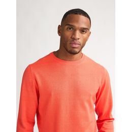 Rundhalspullover PETROL INDUSTRIES, Herren, Gr. L (40), fiery coral, Strick, Obermaterial: 50% Baumwolle, 50% Polyacryl, regular fit h&uuml;ftbedeckend, Rundhals, B&uuml;ndchen, Pullover Rundhalspullover, Materialmix mit Baumwollanteil
