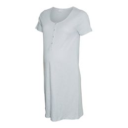 Umstandsnachthemd MAMALICIOUS "MLMIRA SOLID JRS NIGHTGOWN 2F A. E. NOOS", Damen, Gr. L, N-Gr, heather, Jersey, Obermaterial: 100% Baumwolle, unifarben, regular fit kniefrei, Rundhals, Kleider, Baumwolle, regular fit