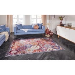 Teppich ELLE DECORATION "Kashmir Ghom" Gr. 34, bunt (multi), B:80cm H:5mm L:150cm, Polyester, Teppiche, Teppich, Orientalisch, L&auml;ufer, Kurzflor, Vintage, Wohnzimmer, Schlafzimmer