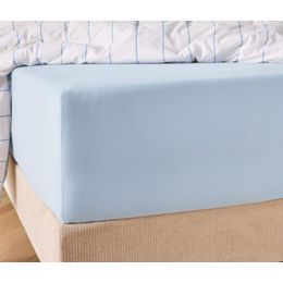 Tchibo - Extrahohes Jersey-Spannbettlaken - hellblau