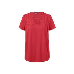 Tchibo - Shirt mit Stickerei - Damen - Gr. S - rot