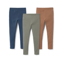 Tchibo - 3 Rippleggings - Gr. 134/140 - dunkelblau