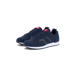 Sneaker Tommy Hilfiger "MAXLITE MIX", Herren, Gr. 48, dunkelblau, Lederimitat, Textil, Veloursleder, unifarben mit Farbeinsatz, Schuhe Sneaker, Freizeitschuh, Halbschuh, Schn&uuml;rschuh mit seitlichem Logo