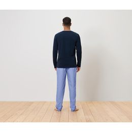 Tchibo - Pyjama mit gewebter Hose - Herren - Gr. S - dunkelblau