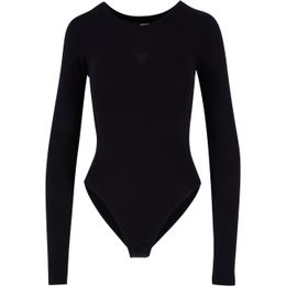 Body Urban Classics "Urban Classics Damen Ladies Stretch Jersey Longsleeve Body", Damen, Gr. L, US-Gr&ouml;&szlig;en, schwarz, 95% Baumwolle, 5% Elasthan, Bodys Body
