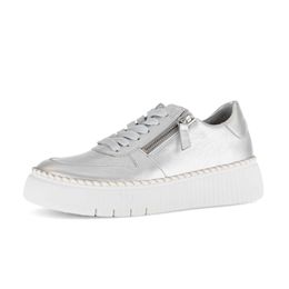 Gabor Damen Sneaker "Sneaker low Effektleder", Gr. 38silber, Schuhe