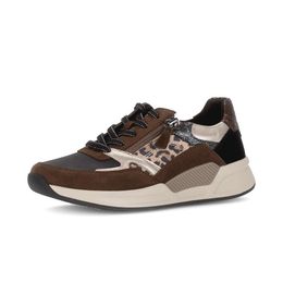 Sneaker Gabor "Sneaker low Materialmix Leder", Damen, Gr. 40, multicolour, Schuhe Sneaker