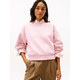 Sweatshirt Tommy Hilfiger "CORP LOGO MDRN SWTSRT", Damen, Gr. XL (42), pink, Sweatware, Obermaterial: 63% Baumwolle, 37% Polyester, bedruckt, regular fit normal, Rundhals, Rippb&uuml;ndchen, Sweatshirts Sweatshirt, Baumwollmischung