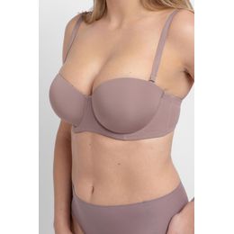 Balconette-BH Dorina "Michelle", Damen, Gr. 75, Cup C, lila, Microtouch, Obermaterial: 64% Polyamid, 26% Polyester, 10% Elasthan, bequem, BHs Balconette-BH, mit vorgeformten Cups, abnehmbare Tr&auml;ger