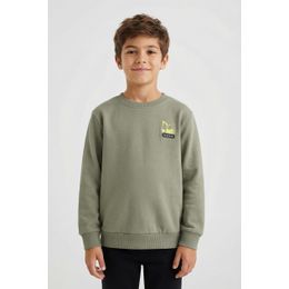 Sweatshirt name it "NMMVALLEN LS NREG SWEAT BRU", Jungen, Gr. 110, shadow print:excavator, angeraute Sweatware, Obermaterial: 60% Baumwolle, 40% Polyester, bedruckt, unifarben, normal normal, Rundhals, Rippb&uuml;ndchen, Sweatshirts Sweatshirt