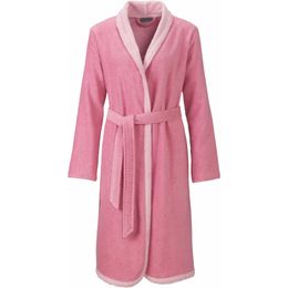 Damenbademantel Egeria "Calea, ideal f&uuml;r Sauna & Spa, Hotelbademantel, Morgenmantel" Gr. L, rosa, L:105cm, Walkfrottee, Hausm&auml;ntel, mit Schalkragen, farblich abgesetzt, 100 % Baumwolle