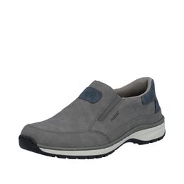 Slipper Rieker, Herren, Gr. 41, grau, jeansblau, Lederimitat, Basic, Schuhe Slipper, Slip-on-Sneaker, Freizeitschuh, Halbschuh mit Gummizug