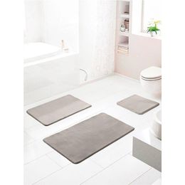 Badematte Gr. 1, beige, WC-Vorleger rechteckigmit Ausschnitt (50cm x 60cm), 1 Stk., Badematten, Badematte