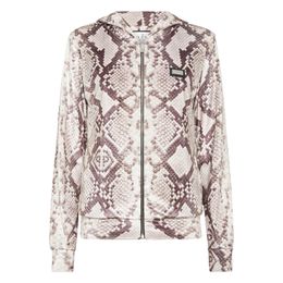 Philipp Plein Damen Kapuzensweatjacke "Python"06, beige, Gr. XS, Obermaterial: 100% Glas, 95% Polyester, 5% Elasthan, Sweatjacken