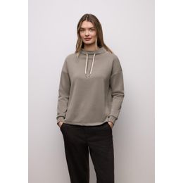 Street One Damen Langarmshirtlight terra mocha, Gr. 40, unifarben, Stoff, 46% Modal, 46% Polyester, 8% Elasthan, Shirts, mit Kordelzug und Schleife