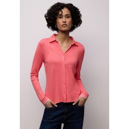 Langarmshirt Street One, Damen, Gr. 42, striking coral, 95% Viskose, 5% Elasthan, Shirts Langarmshirt