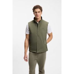 Funktionsweste BOSS Green, Herren, Gr. L, schwarz beige257, Web, Obermaterial: 100% Polyamid, unifarben, regular fit normal, hoch geschlossener Ausschnitt, Westen Funktionsweste, Regular Fit, 4-Wege-Stretch-Qualit&auml;t, Highloft-Stretch-Wattierung