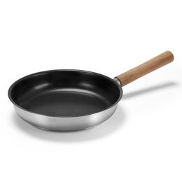 Tchibo - Edelstahl-Pfanne mit Holzgriff - silber