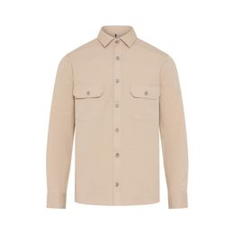 Langarmhemd Brax "Style KAY", Herren, Gr. L, Normalgr&ouml;&szlig;en, beige, Web, 100% Baumwolle, Hemden