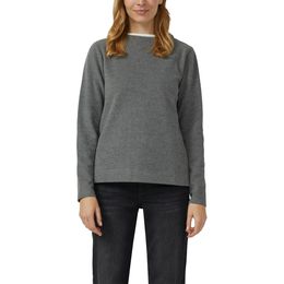 s.Oliver Damen Sweatshirtgrau melange, Gr. 38, unifarben, Web, Obermaterial: 50% Baumwolle, 50% Polyester, Sweatshirts, mit kleinem