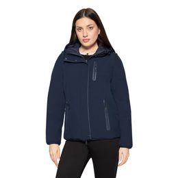 Wendejacke Betty Barclay "Damen mit Kapuze", Damen, Gr. 48, dunkelblau, Obermaterial: 88% Polyester, 12% Elasthan. F&uuml;llung: 100% Polyester, tailliert, Jacken