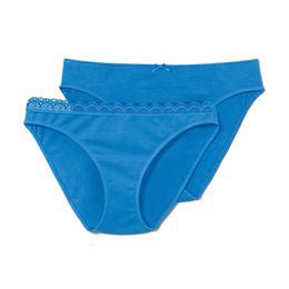 Tchibo - 2 Slips - Damen - Gr. S - blau