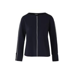 Damen Sweatshirtnavy, Gr. 38, s.Oliver BLACK LABEL, kontrastfarbene Details, Sweatware, Obermaterial: 49% Modal, 45% Polyester, 6% Elasthan,