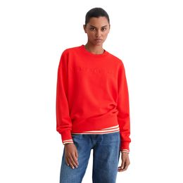Marc O'Polo Sweatshirt MARC O'POLO "aus Organic Cotton", Damen, Gr. L, bright rot, Obermaterial: 100% Baumwolle, unifarben, relaxed fit, Rundhals, Rippb&uuml;ndchen, Sweatshirts Sweatshirt