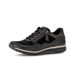 Gabor Damen Sneaker "Sneaker low Materialmix Leder/Lederimitat", Gr. 39schwarz, Schuhe