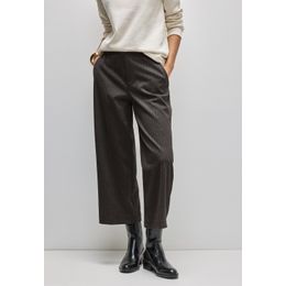 Culotte Street One, Damen, Gr. 40, L&auml;nge 26, schwarzest braun, Stoff, 79% Polyester, 18% Viskose, 3% Elasthan, gestreift, comfort fit 7/8-L&auml;nge, Hosen Culotte, High Waist