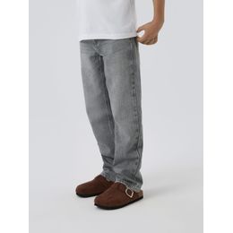 Straight-Jeans name it "NKMRYAN STRAIGHT JEANS 5950-DM NOOS", Jungen, Gr. 116, N-Gr, blau (light grau denim), Denim/Jeans, Obermaterial: 100% Baumwolle, leichte Abriebeffekte, straight fit kn&ouml;chellang, Jeans Straight-Jeans