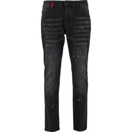 Bequeme Jeans 2Y Premium "2Y Premium 2Y HECTOR DESTROYED SLIM FIT JEANS", Damen, Gr. 30, Normalgr&ouml;&szlig;en, schwarz, 98% Baumwolle, 2% Elasthan, unifarben, Jeans