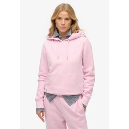 Kapuzensweatshirt Superdry "Essential Logo Emb Hood Hb", Damen, Gr. M, marigold, schwarz, optic, Sweatware, Obermaterial: 100% Baumwolle, gemustert, Rundhals, Rippb&uuml;ndchen, Sweatshirts