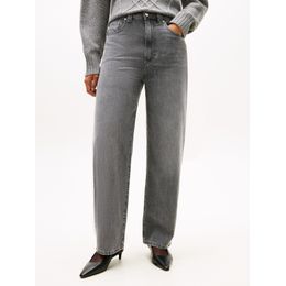 5-Pocket-Jeans Tommy Hilfiger "DNM BARREL RW", Damen, Gr. 30, L&auml;nge 30, grau, Denim/Jeans, Obermaterial: 100% Baumwolle, Abriebeffekte, bequem kn&ouml;chellang, Jeans 5-Pocket-Jeans