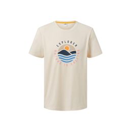 Tchibo - T-Shirt mit Print - Herren - Gr. L - offwhite/print