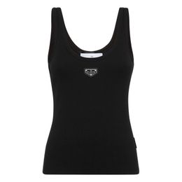 Tanktop Philipp Plein "Tank-Top", M&auml;dchen, Gr. M, schwarz (02, schwarz), Obermaterial: 48% Baumwolle, 48% Modal, 4% Elasthan, Tops Tanktop