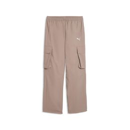 Sporthose Puma "T7 Relaxed Cargohose M&auml;dchen", M&auml;dchen, Gr. 152, Normalgr&ouml;&szlig;en, sandstone beige, Obermaterial: 100% Nylon; Tasche &ndash; Oben: 100% Polyester, unifarben, relaxed fit, Hosen Sporthose