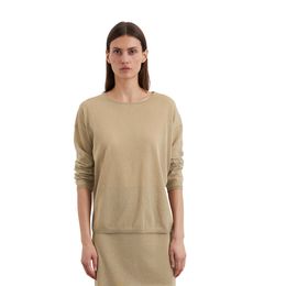 Marc O'Polo Strickpullover MARC O'POLO "aus Organic Cotton-Mix", Damen, Gr. M, beige (m723), Obermaterial: 90% Baumwolle, 10% Polyamid, unifarben, Rundhals, Pullover Strickpullover