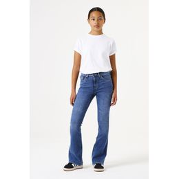 Bootcut-Jeans Garcia "Rianna", M&auml;dchen, Gr. 134, N-Gr, blau (schwarz used), Denim/Jeans, Obermaterial: 99% Baumwolle, 1% Elasthan, slim fit, Jeans, for GIRLS