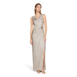 Abendkleid Vera Mont "Damen im Glitzer-Look", Damen, Gr. 42, Normalgr&ouml;&szlig;en, cream, silber, Jersey, Obermaterial: 100% Polyester. Futter: 100% Polyester, figurbetont lang, Wasserfallausschnitt, Kleider Abendkleid
