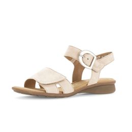 Riemchensandale Gabor "Riemchensandale Rauleder", Damen, Gr. 35,5, beige, Schuhe Riemchensandale