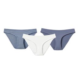 Tchibo - 3 Slips - Damen - Gr. L - blau/gestreift