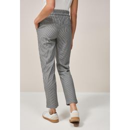 Stoffhose Cecil "Style Tracey", Damen, Gr. XXL (46), L&auml;nge 28, schwarz balmy khaki, Web, Obermaterial: 73% Polyester, 24% Viskose, 3% Elasthan, gestreift, schmal lang, Hosen Stoffhose, Sommerhose im Streifen-Look