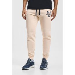 Sporthose CAMP DAVID, Herren, Gr. M, Normalgr&ouml;&szlig;en, ecru, Material: 65% Baumwolle, 35% Polyester, bedruckt, relaxed fit lang, Hosen Sporthose, mit Elastikbund und Kordel
