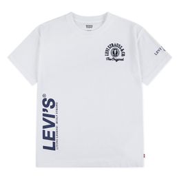 T-Shirt LEVI'S KIDS "LVB URBAN PREP TEE", Jungen, Gr. 12 (152), hellwei&szlig;, Jersey, Obermaterial: 60% Baumwolle, 40% Polyester, bedruckt, bestickt, normal h&uuml;ftbedeckend, Rundhals, Shirts T-Shirt, for Boys, mit Stickerei und Print